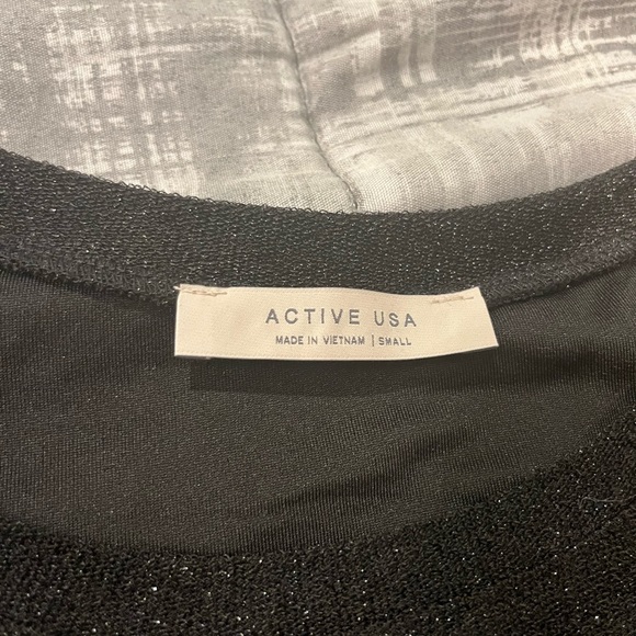 Tops | Active Usa Shirt Black Shiny | Poshmark